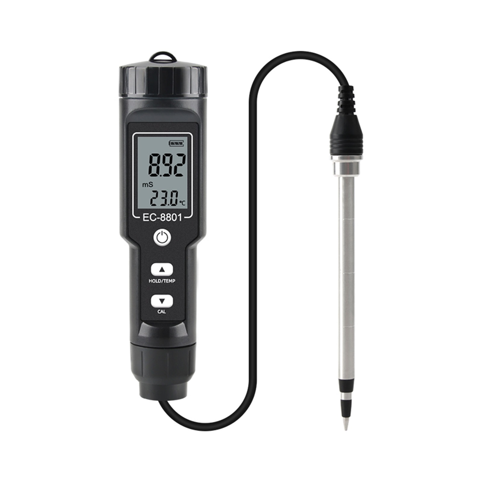 Digital EC/Temp Soil Tester 0.00~10.00mS/cm Conductivity Meter Sensor ...