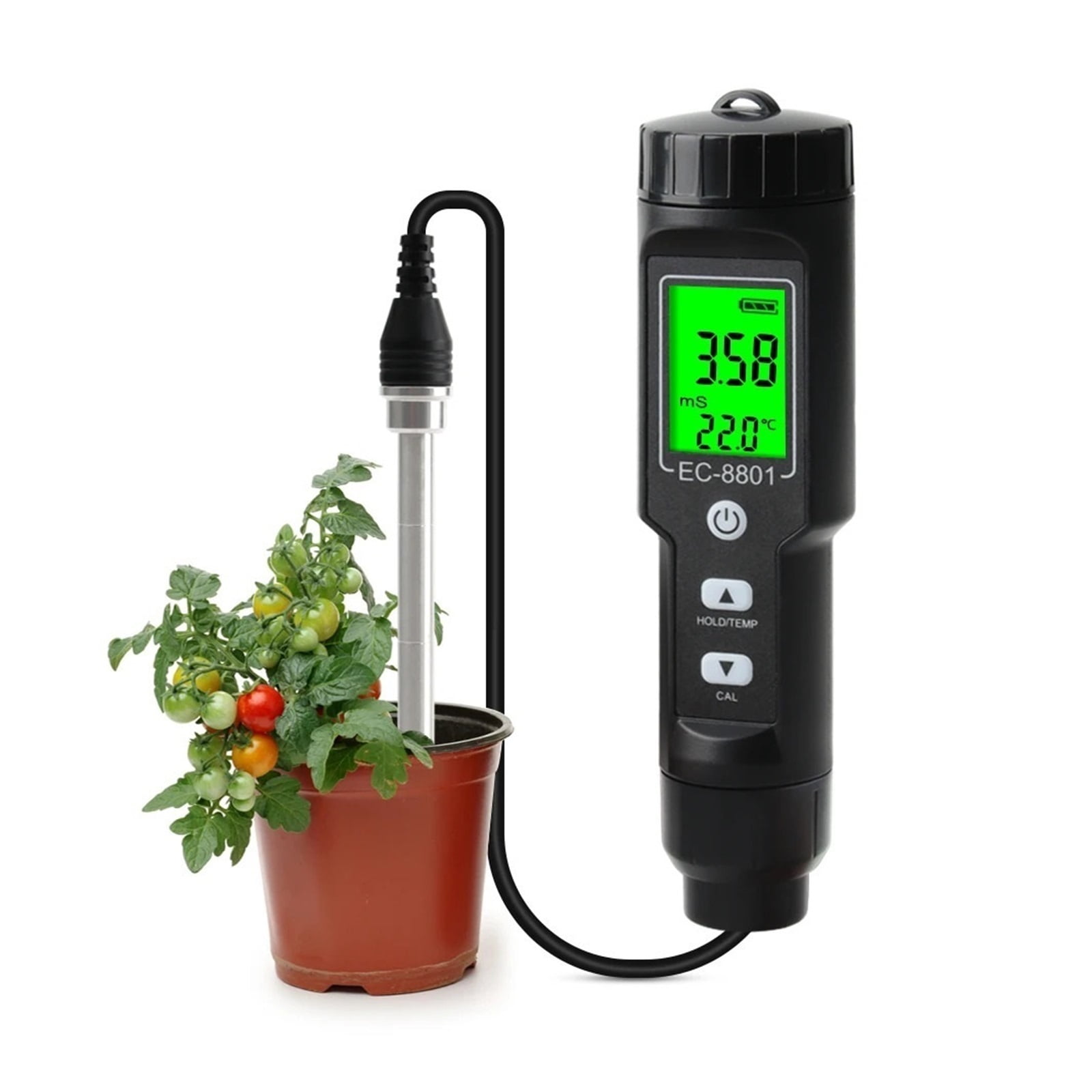 Digital EC/Temp Soil Tester 0.00~10.00mS/cm Conductivity Meter ...
