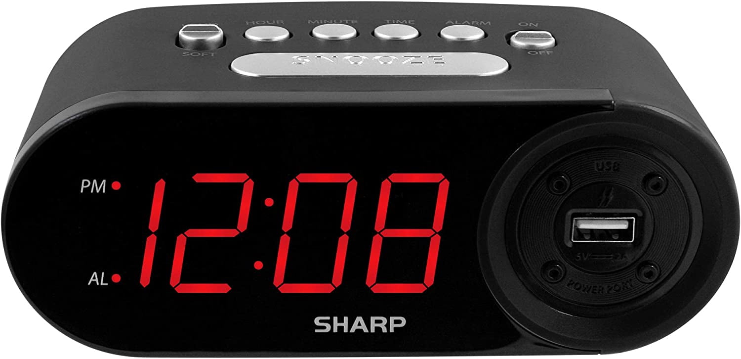 Digital Easy to Read Alarm Clock with 2 AMP High-Speed USB Charging ...