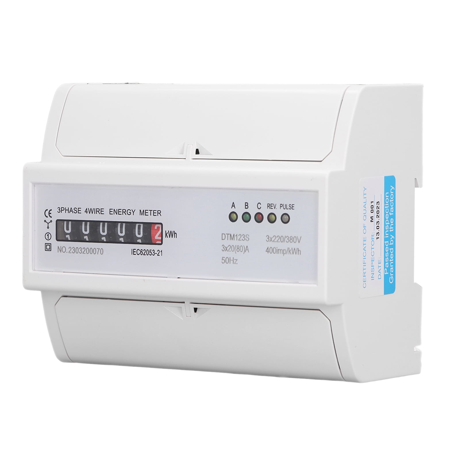 Digital Electric Energy Meter 7P 3 Phase Energy Meter DIN Rail Mount ...