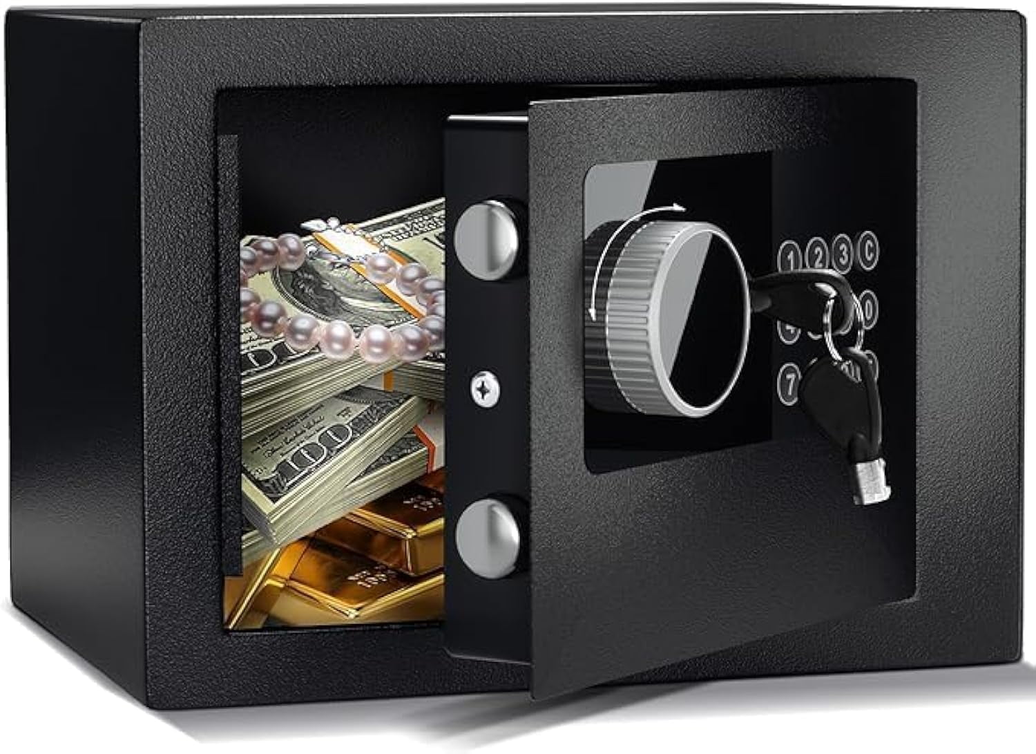 Digital Electronic Money Safe, 4.6L Alloy Steel Security Wall Box with ...