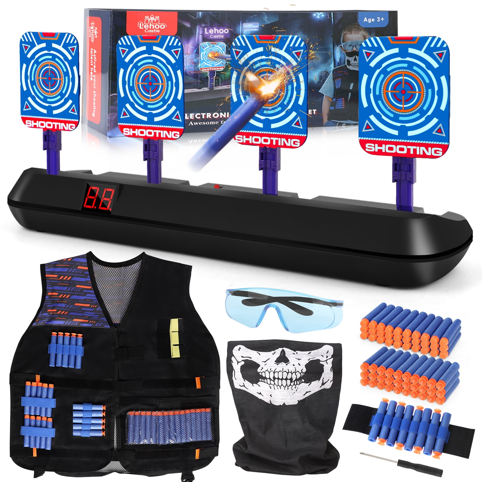 Digital Electronic Shooting Target for Nerf Guns Kids Includes Kids ...