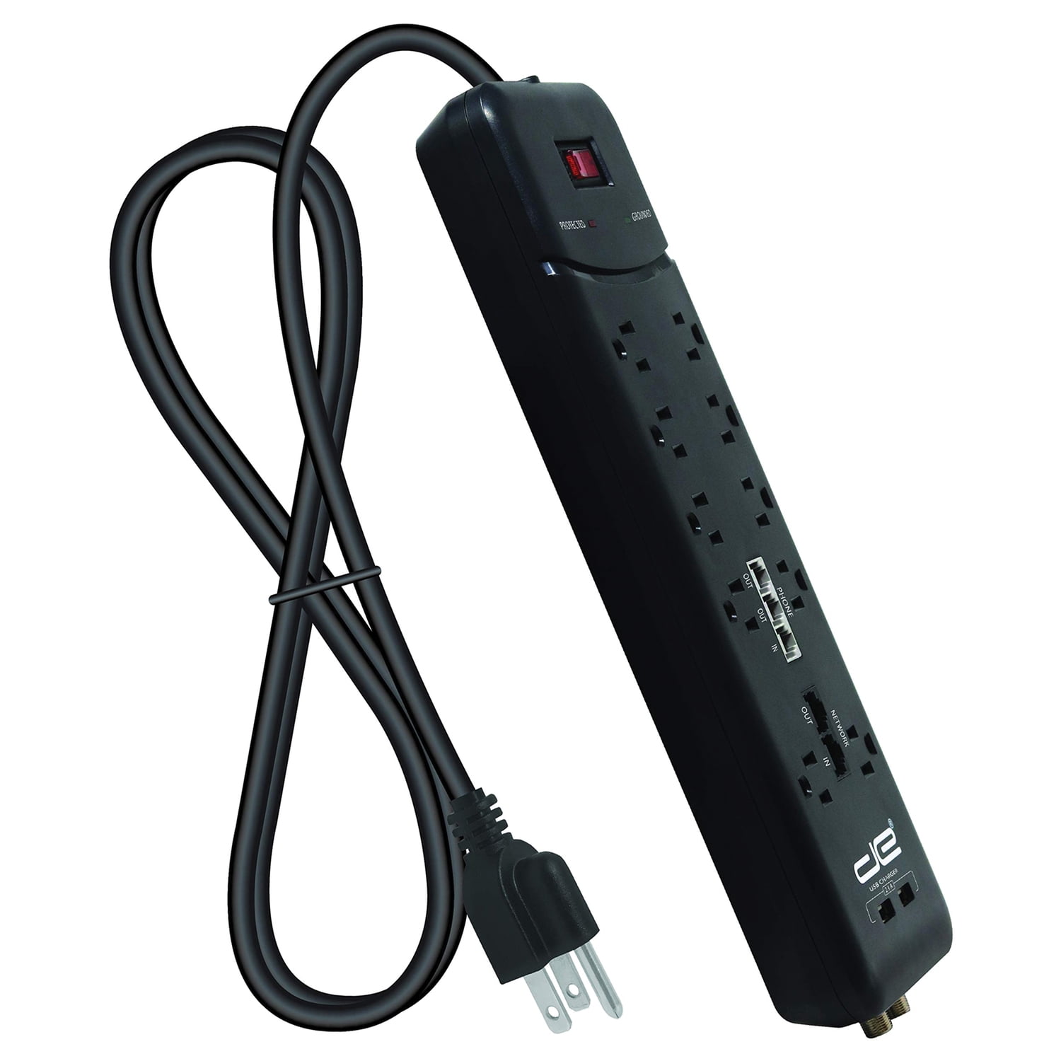 Digital Energy 15-ft Heavy Duty 10-Outlet Surge Protector Power Strip ...