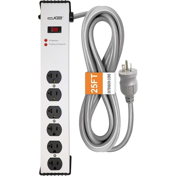 Digital Energy 20 Amp 6-20/T- Slot Plug | 25-Ft Cord - 900 Joule Surge ...
