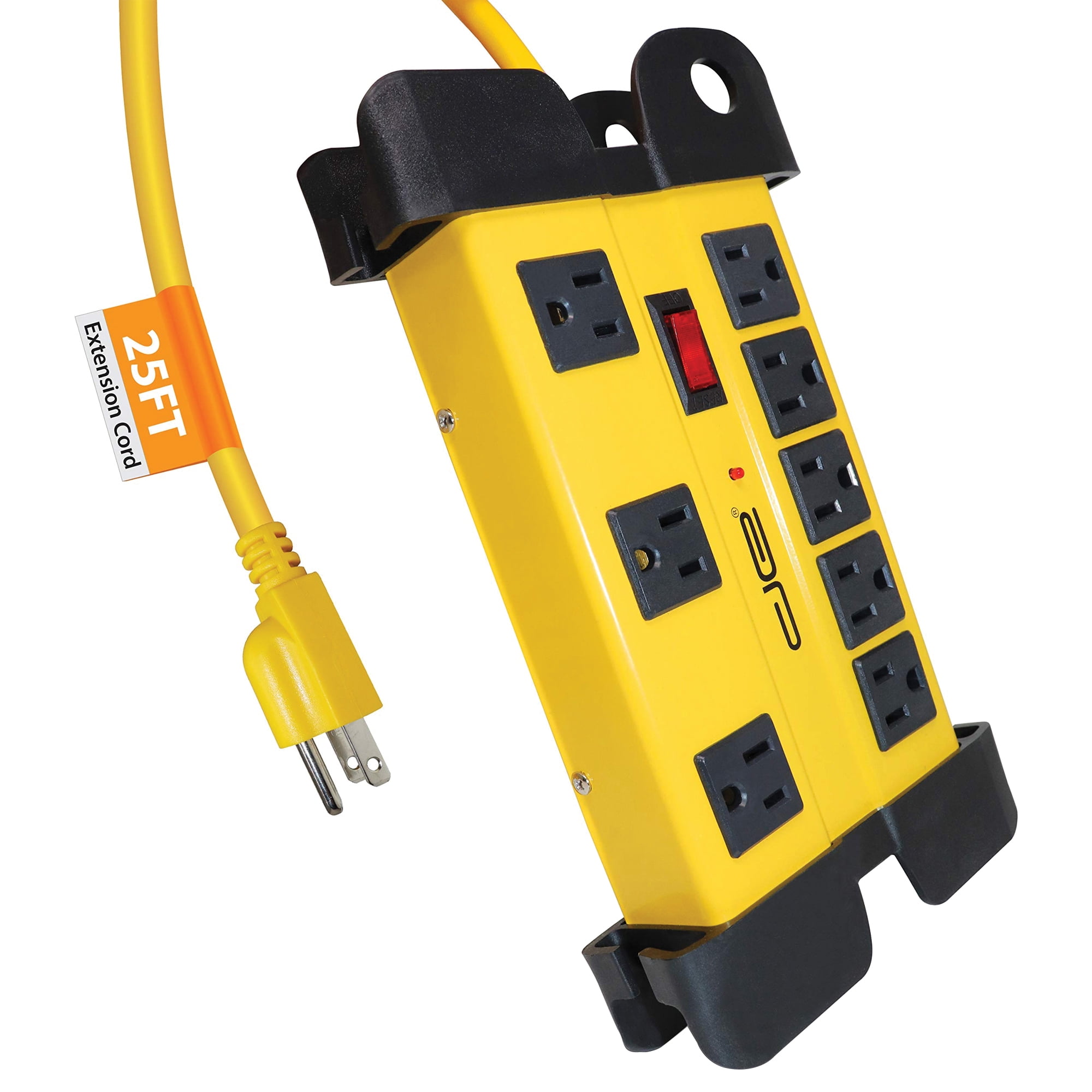 Digital Energy DSS5-1015-YLW 8-Outlet Heavy-Duty Metal Surge Protector ...