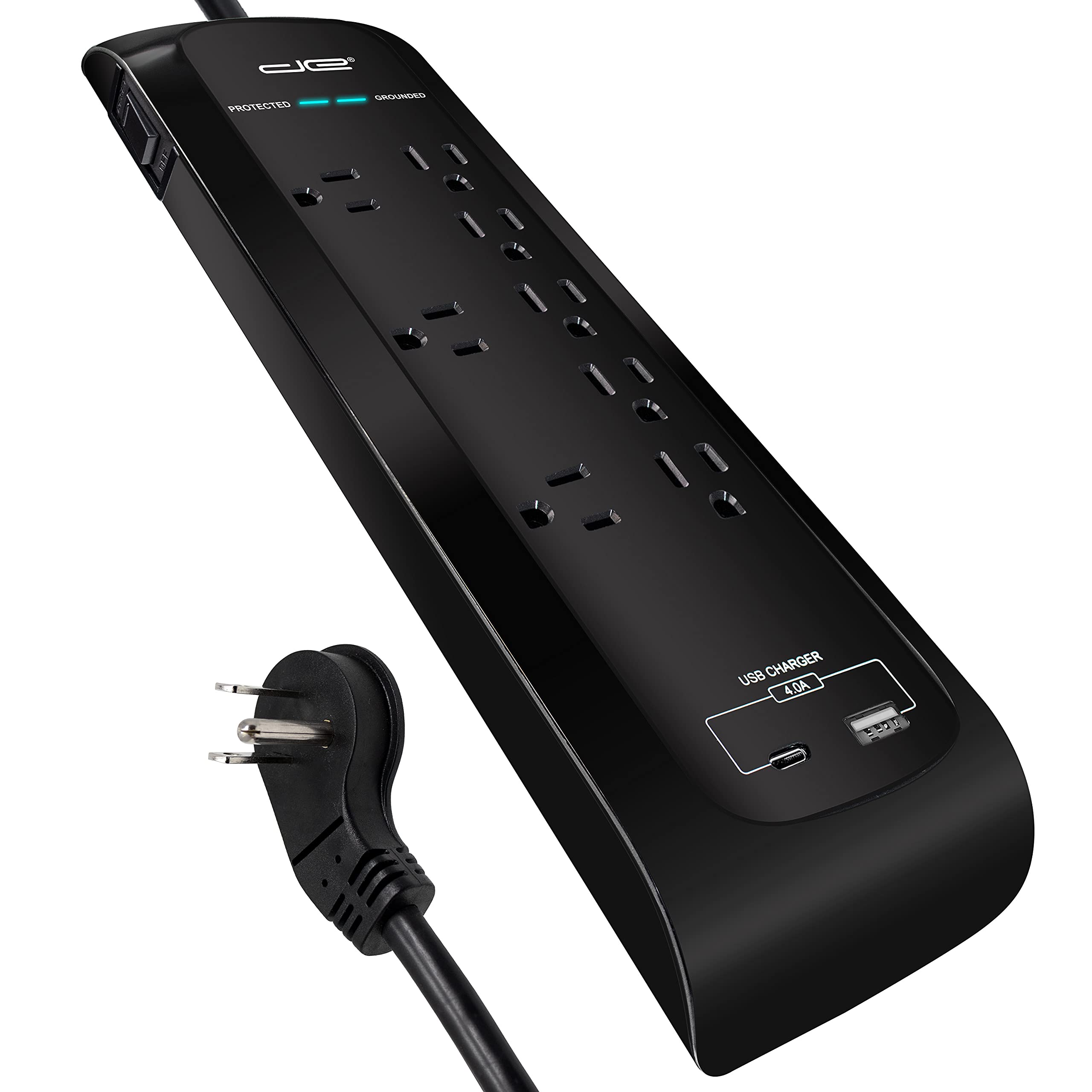 Digital Energy USB-C and USB-A 8 Outlet 8 Outlet 4200 Joules Surge ...
