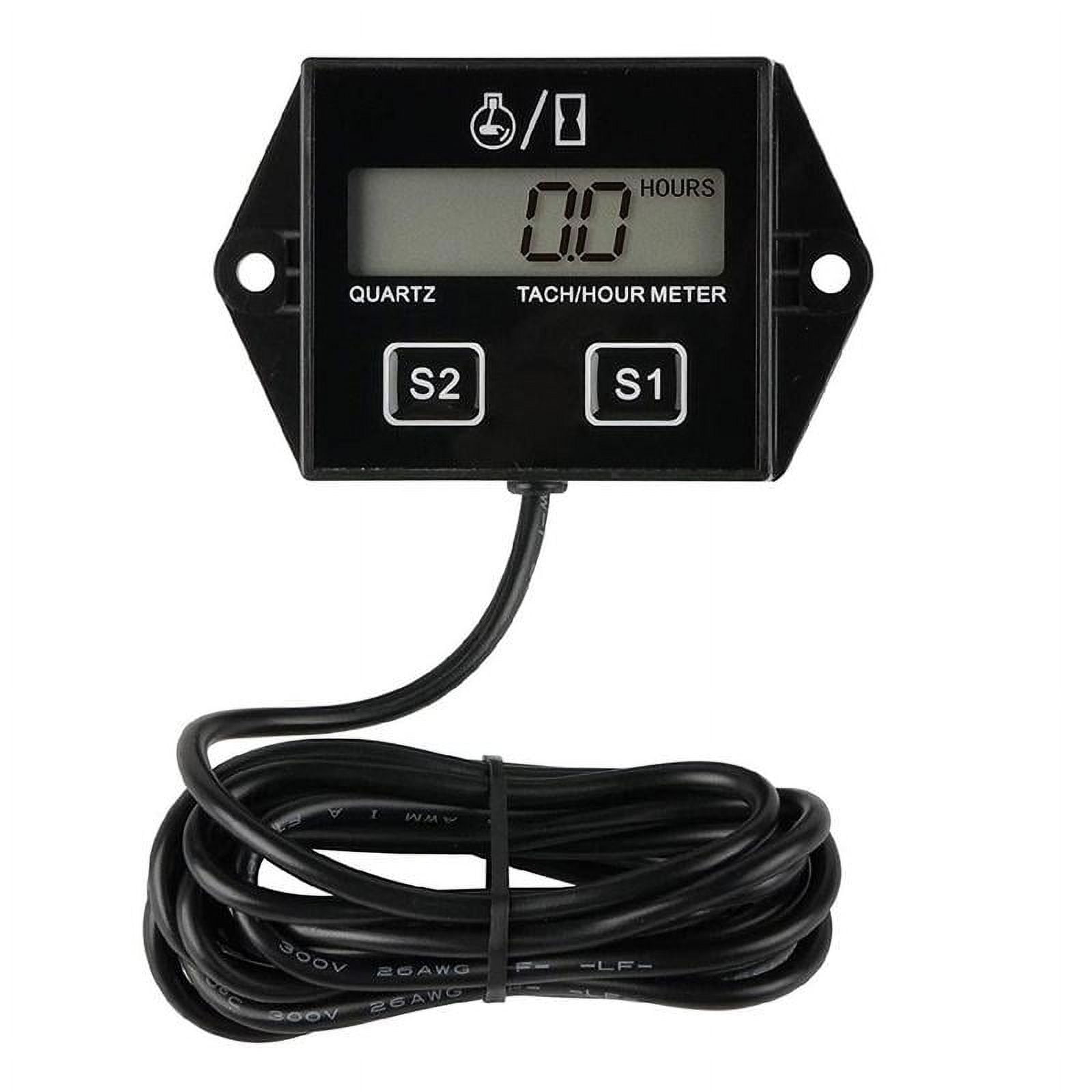 Digital Engine RPM Tachometer Hour Meter Gauge For 2 and Stroke Engines ...
