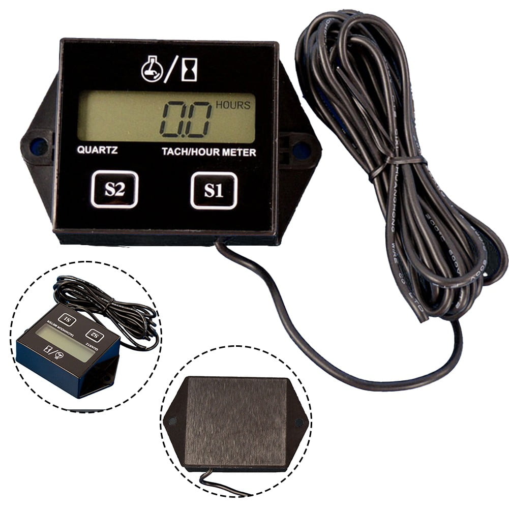 Digital Engine Tach Hour Meter Tachometer Gauge Rpm Lcd Display Motorcycle - Walmart.com