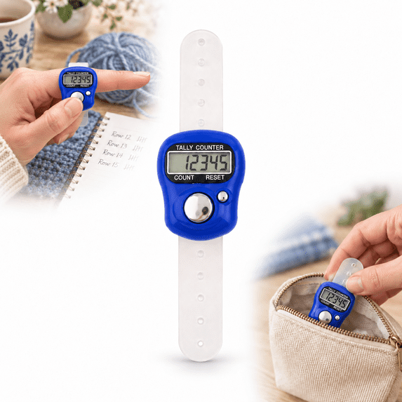 Digital Finger Tally Counter, 5-Digit LCD Clicker with Adjustable Strap ...