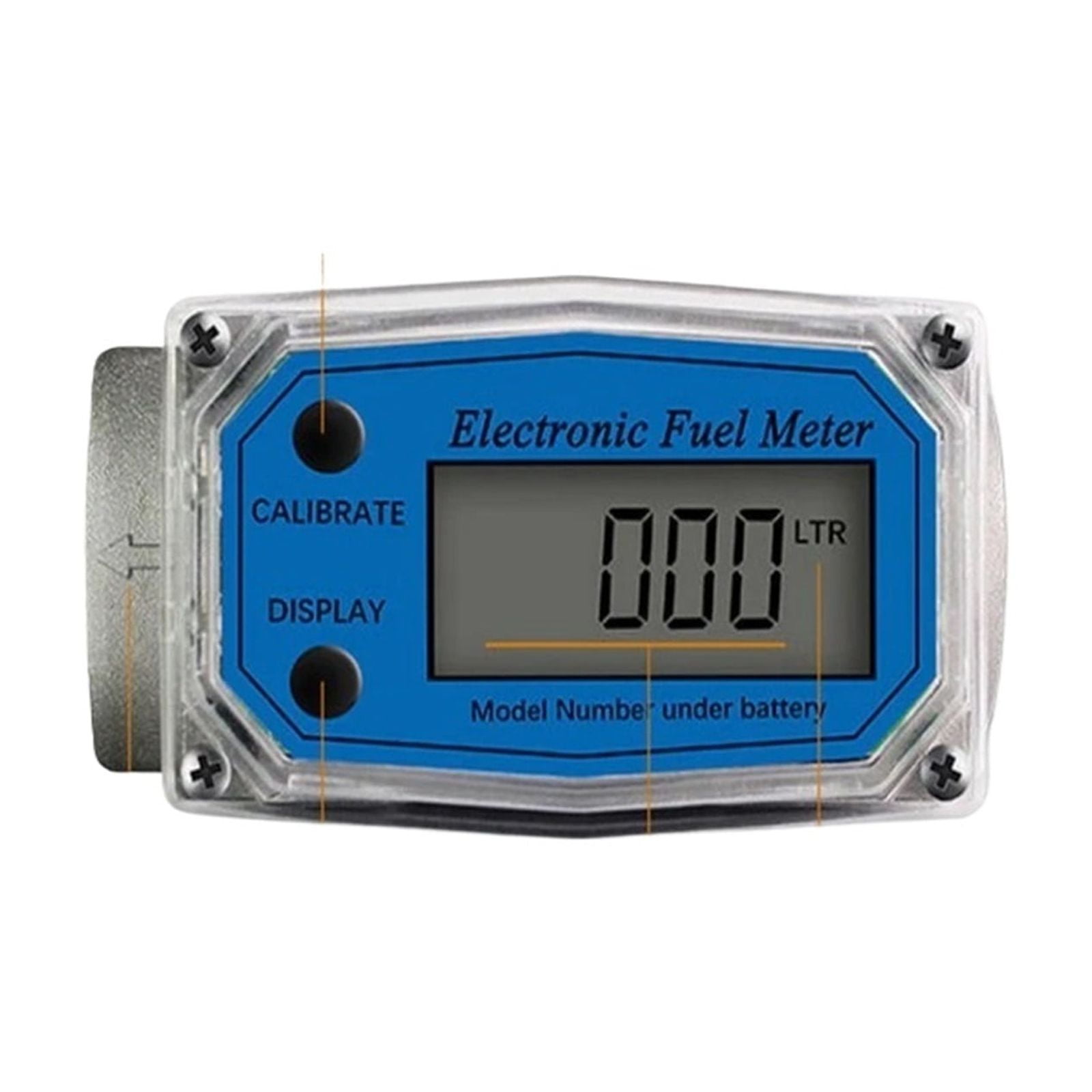 Digital Flow Meter Portable Water Flowmeter LCD Display Oil Fuel Meter ...