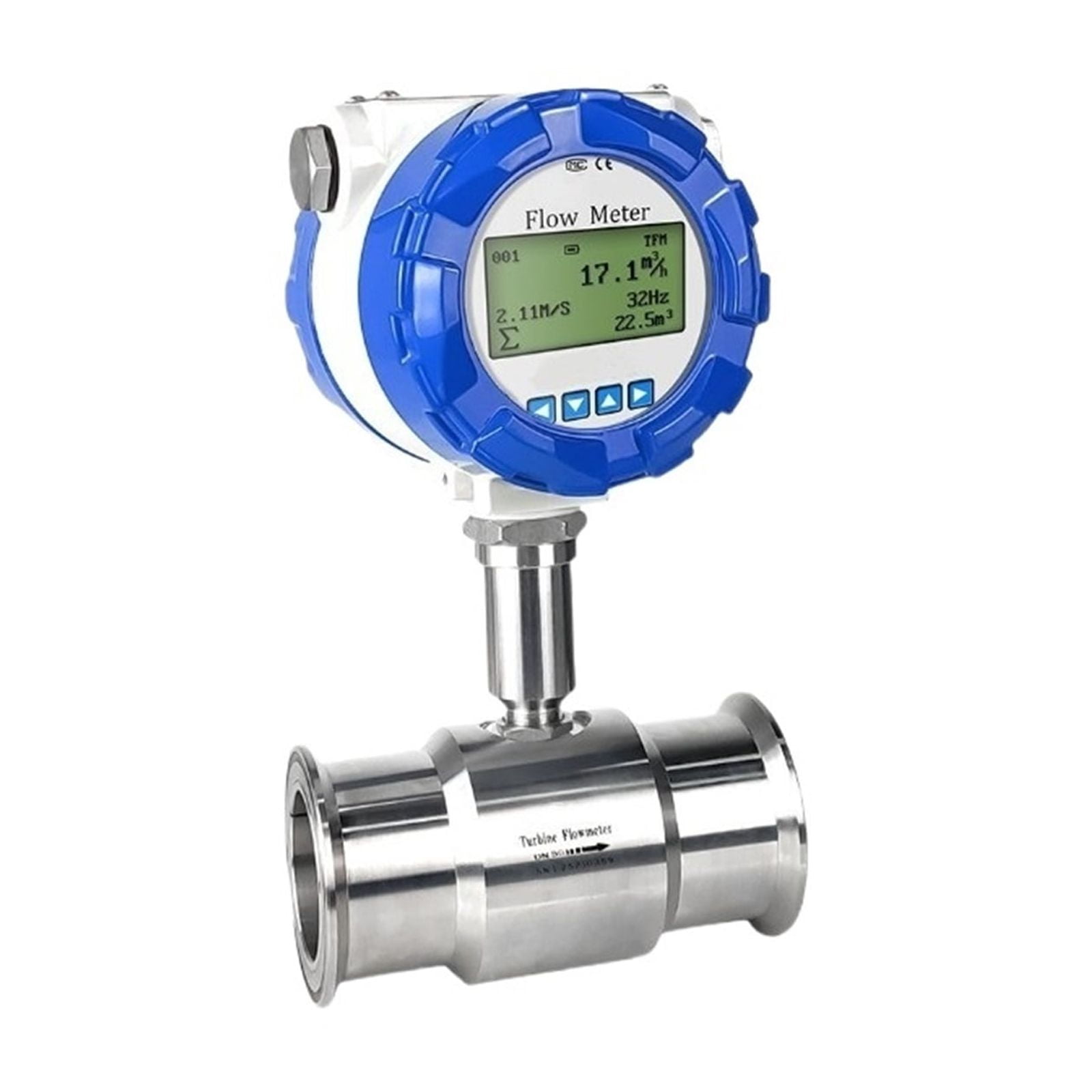 Digital Flow Meter SS304 4-20mA RS485 Output Liquid Meter Flowmeter Water Measuring Instrument ...