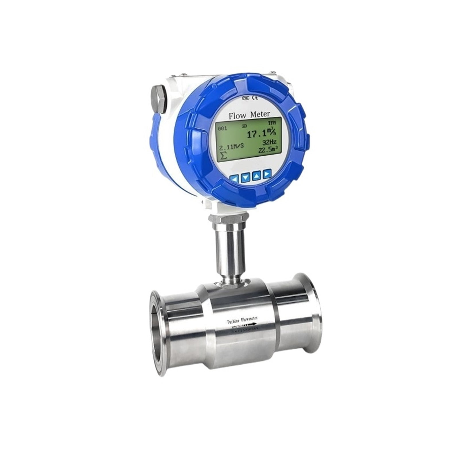 Digital Flow Meter SS304 4-20mA RS485 Output Liquid Meter Flowmeter Water Measuring Instrument ...