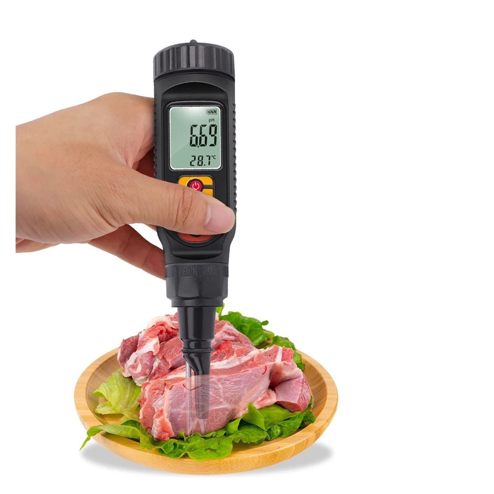 Digital Food PH Meter Water Temp Acidity Tester for Fruit Cheese Meat ...