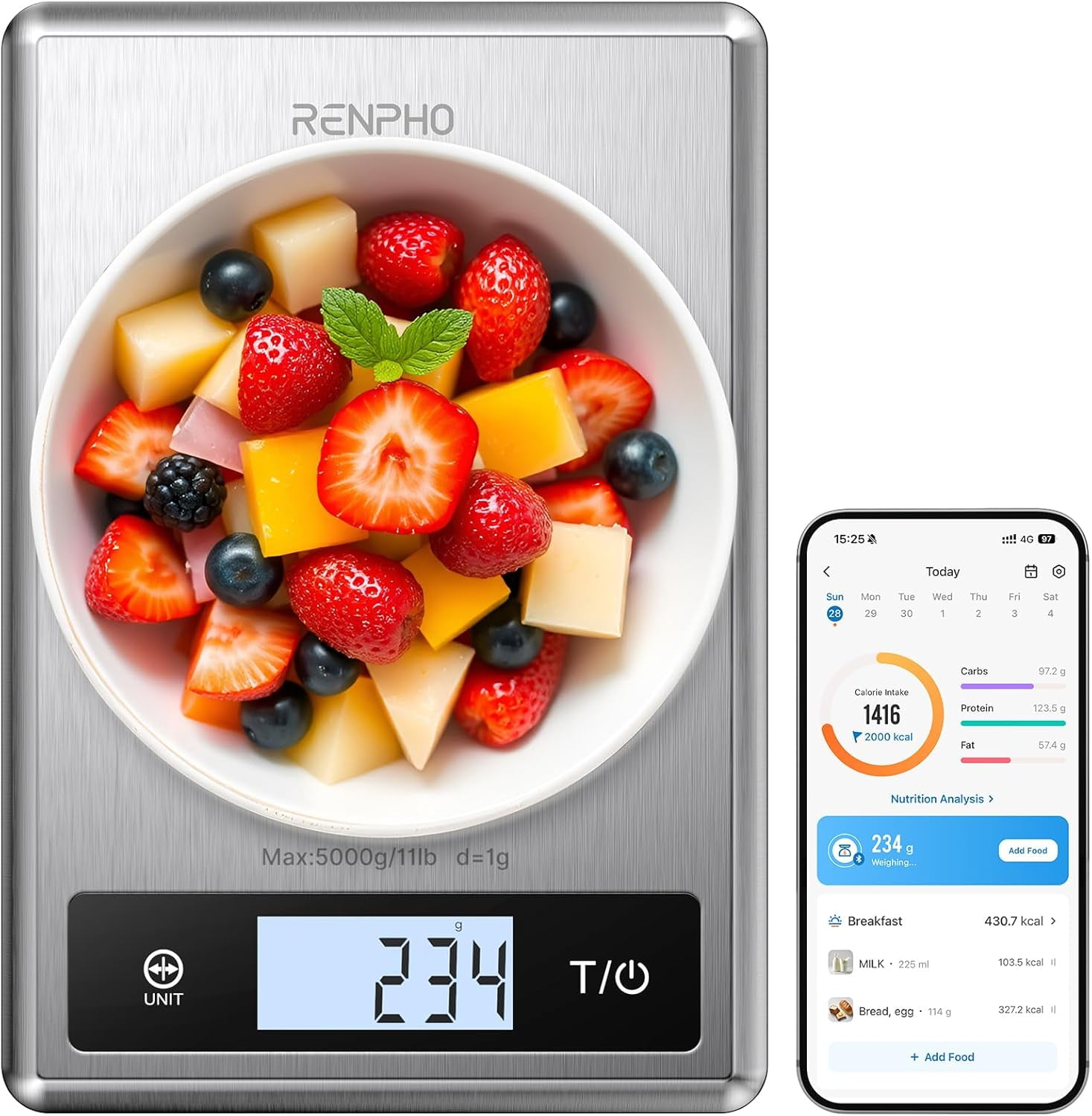 Digital Food Scale with Nutritional Calculator, Smart Kitchen Scale ...