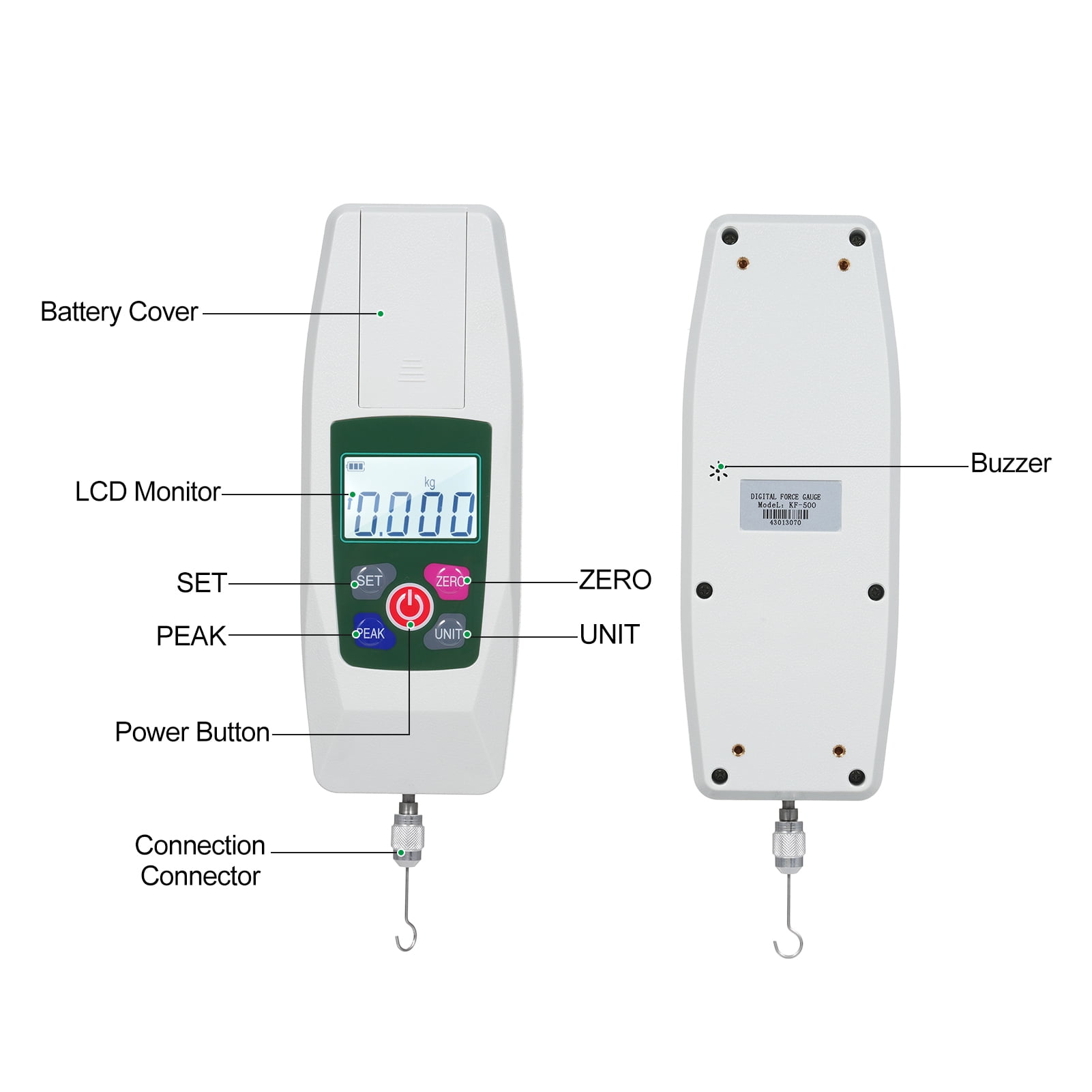Digital Force Gauge Automatic Shutdown Push And Pull Meter Dynamometer ...