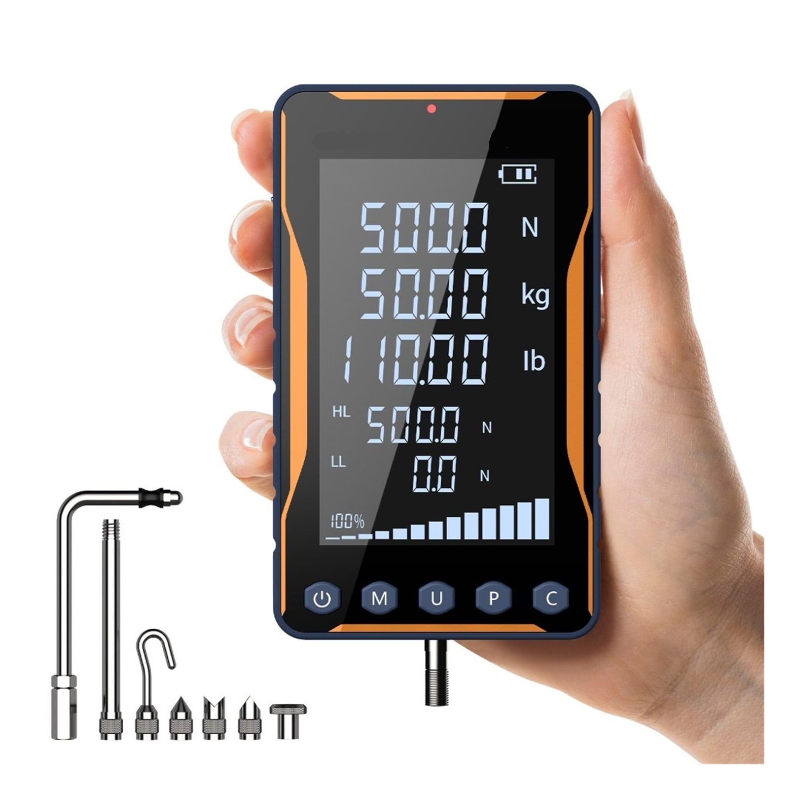 Digital Force Gauge HD Large Screen Portable Push Pull Force Gauge 500N ...
