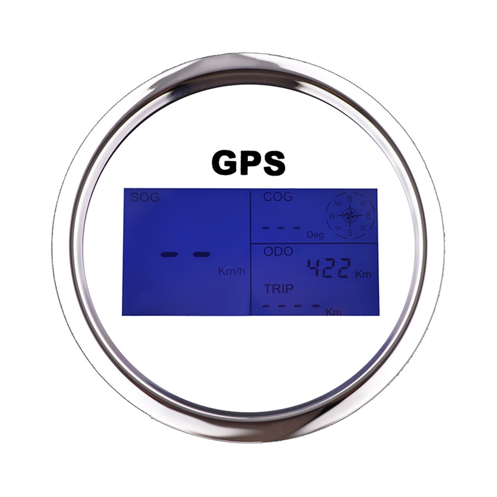 Digital GPS Speedometer 7 Color Backlight 85mm LCD Speed Gauge Odometer ...