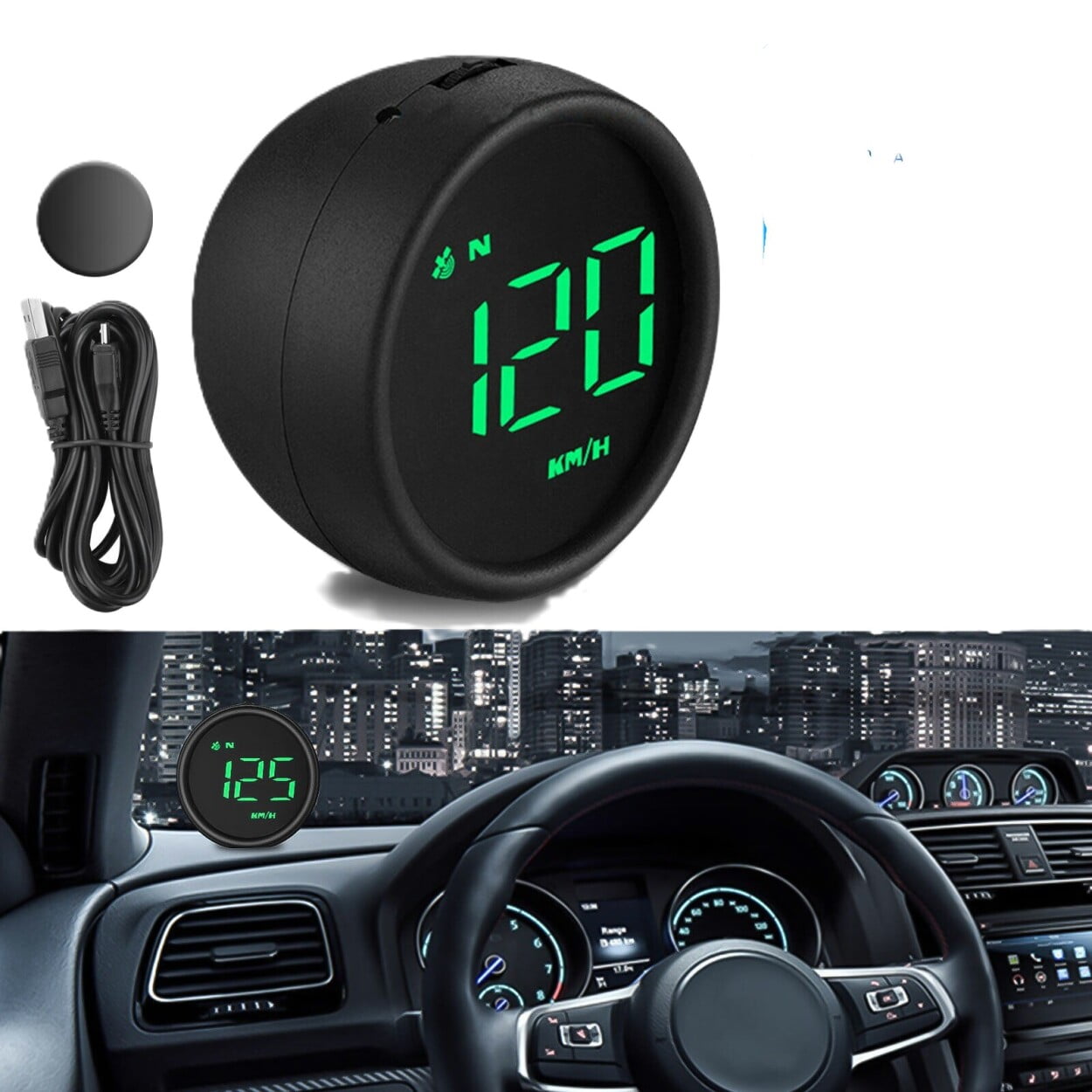Digital GPS Speedometer Universal Car HUD Headup Display Overspeed ...