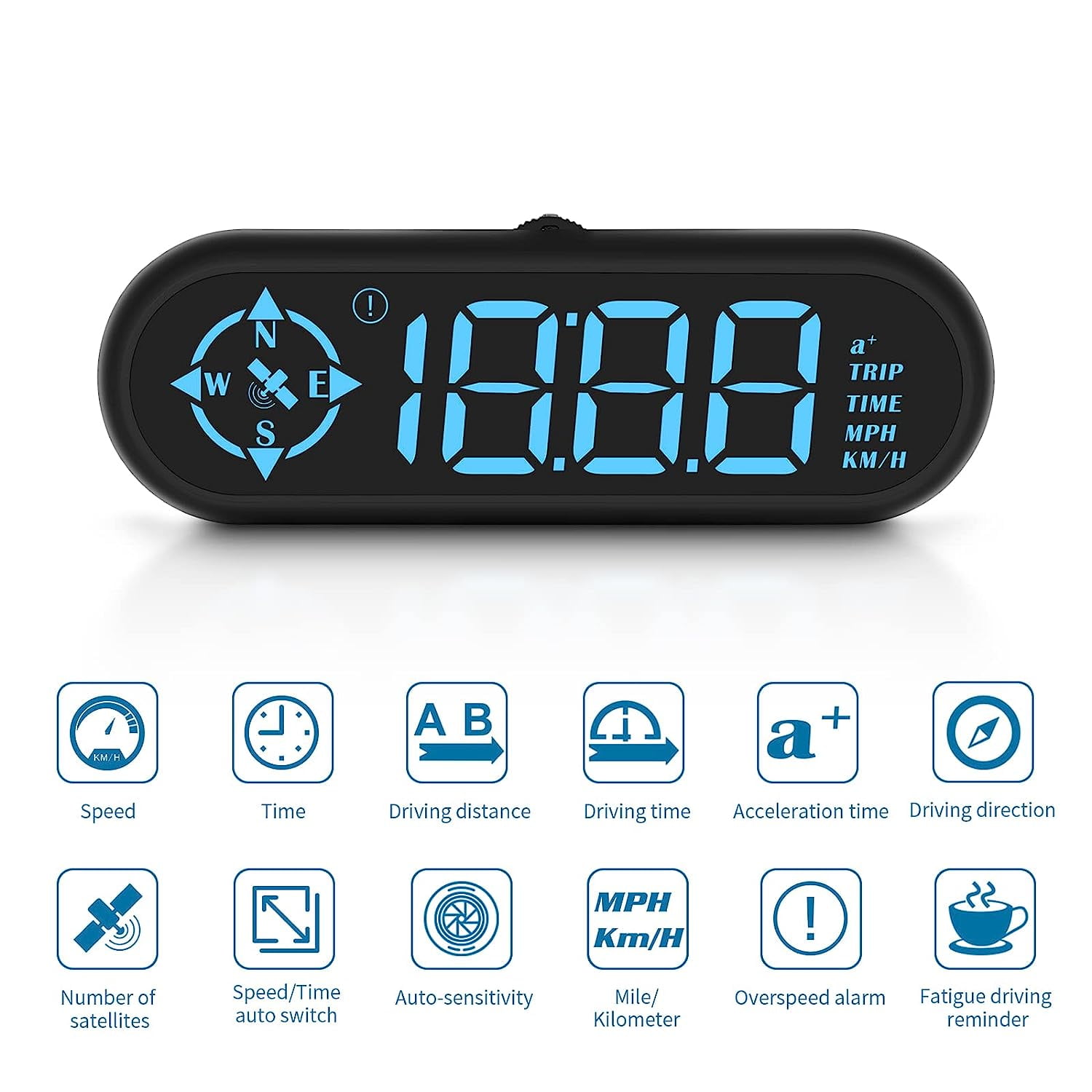 Digital GPS Speedometer Universal Head Up Display for Car Large LCD ...