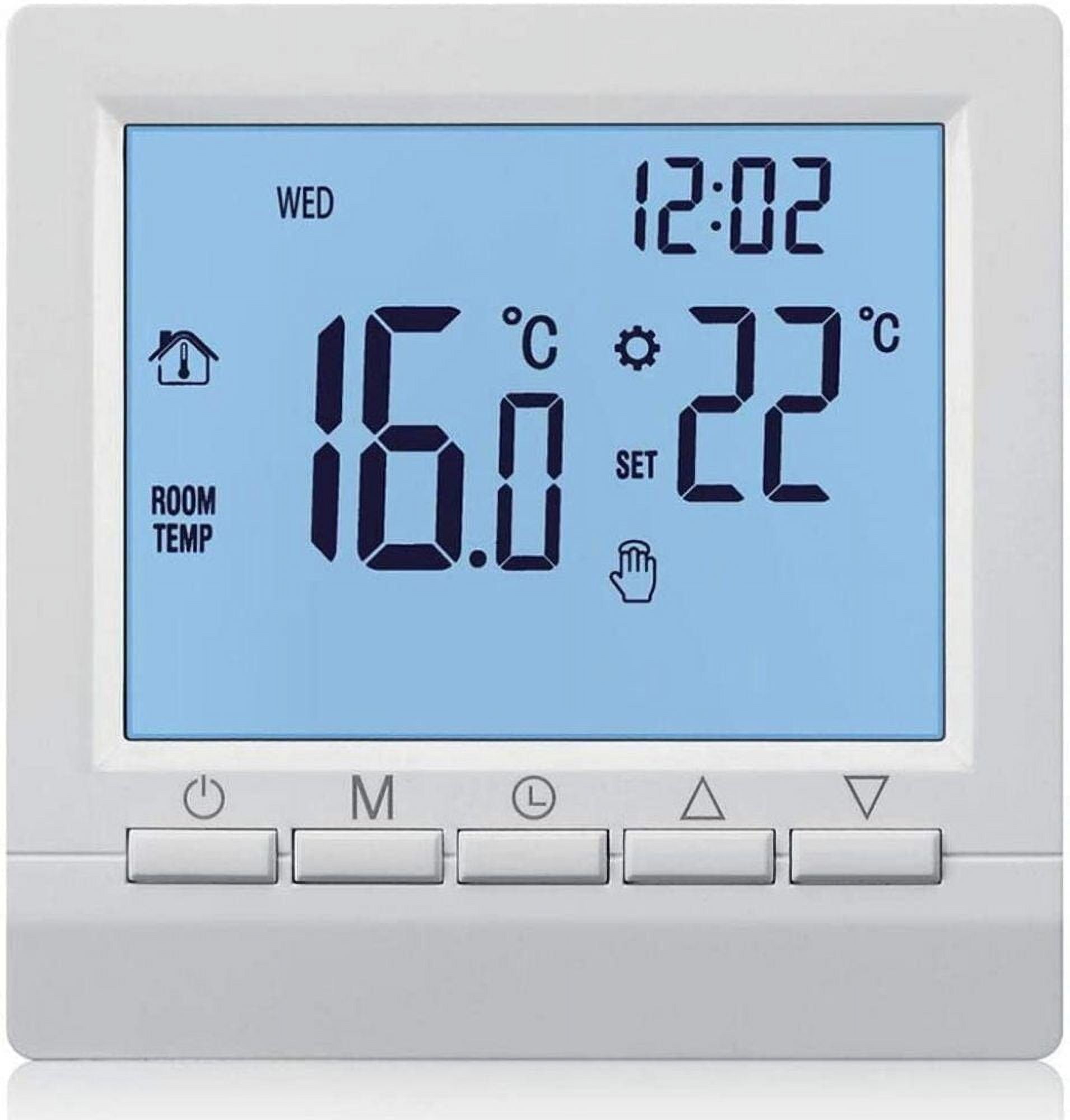 Digital Gas Boiler Thermostat 3A Weekly Programmable Room Temperature Controller - Walmart.com