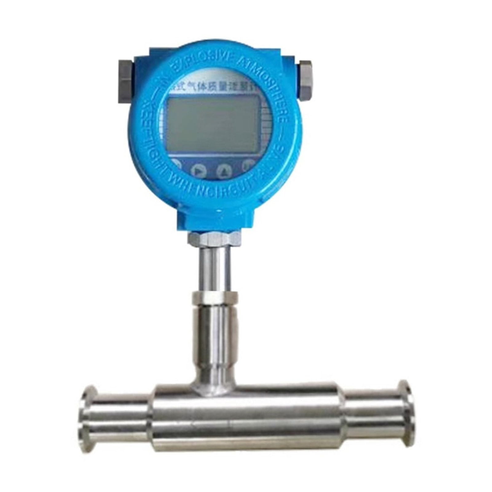 Digital Gas Flow Meter Clamp Connection For Carbon Dioxide Compressed Air Oxygen Hydrogen SS304 ...