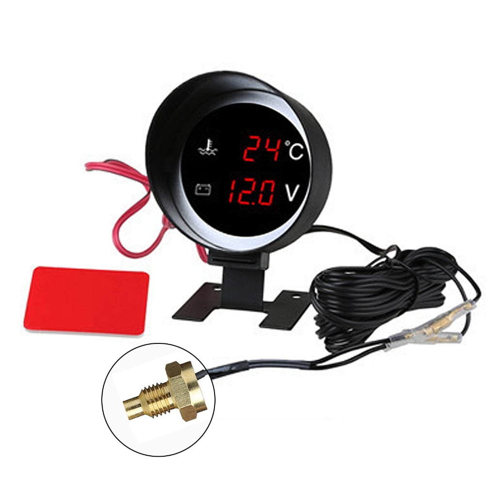 Digital Gauge LED Voltmeter Water Temperature Gauge Meter 8/10/12/14/16 ...