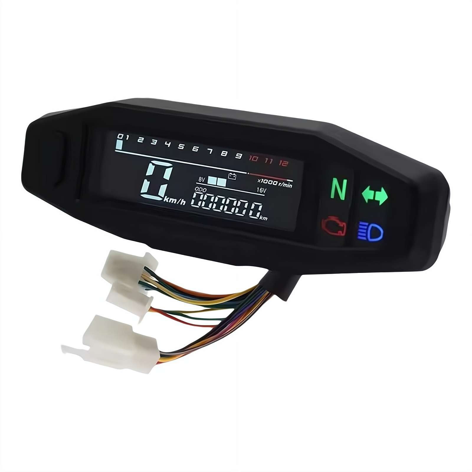 Digital Gauge Motorcycle Speedometer Oil Gauge Tachometer Universal ...