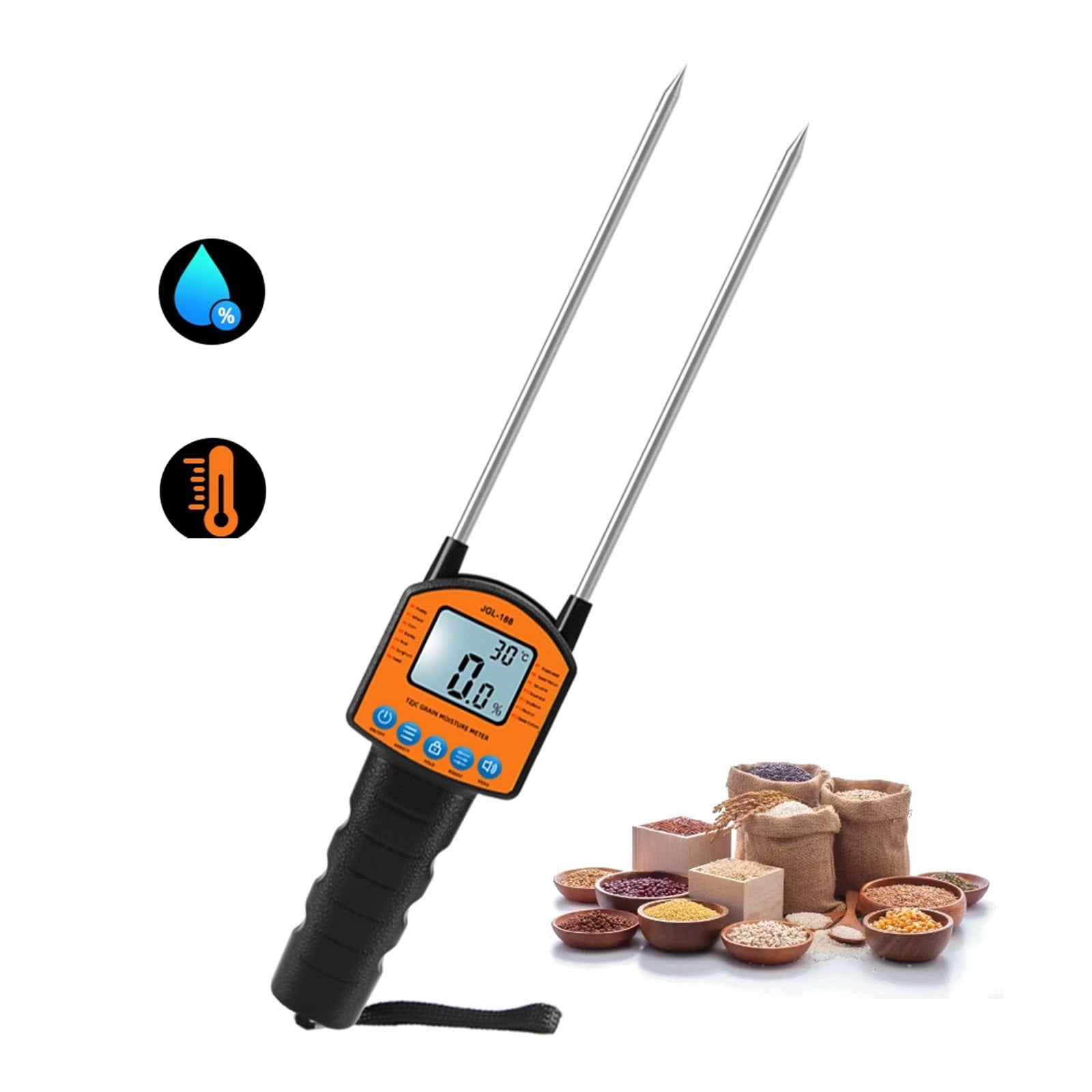 Digital Grain Moisture Meter 0.1% High Precision Grain Feed Cotton ...