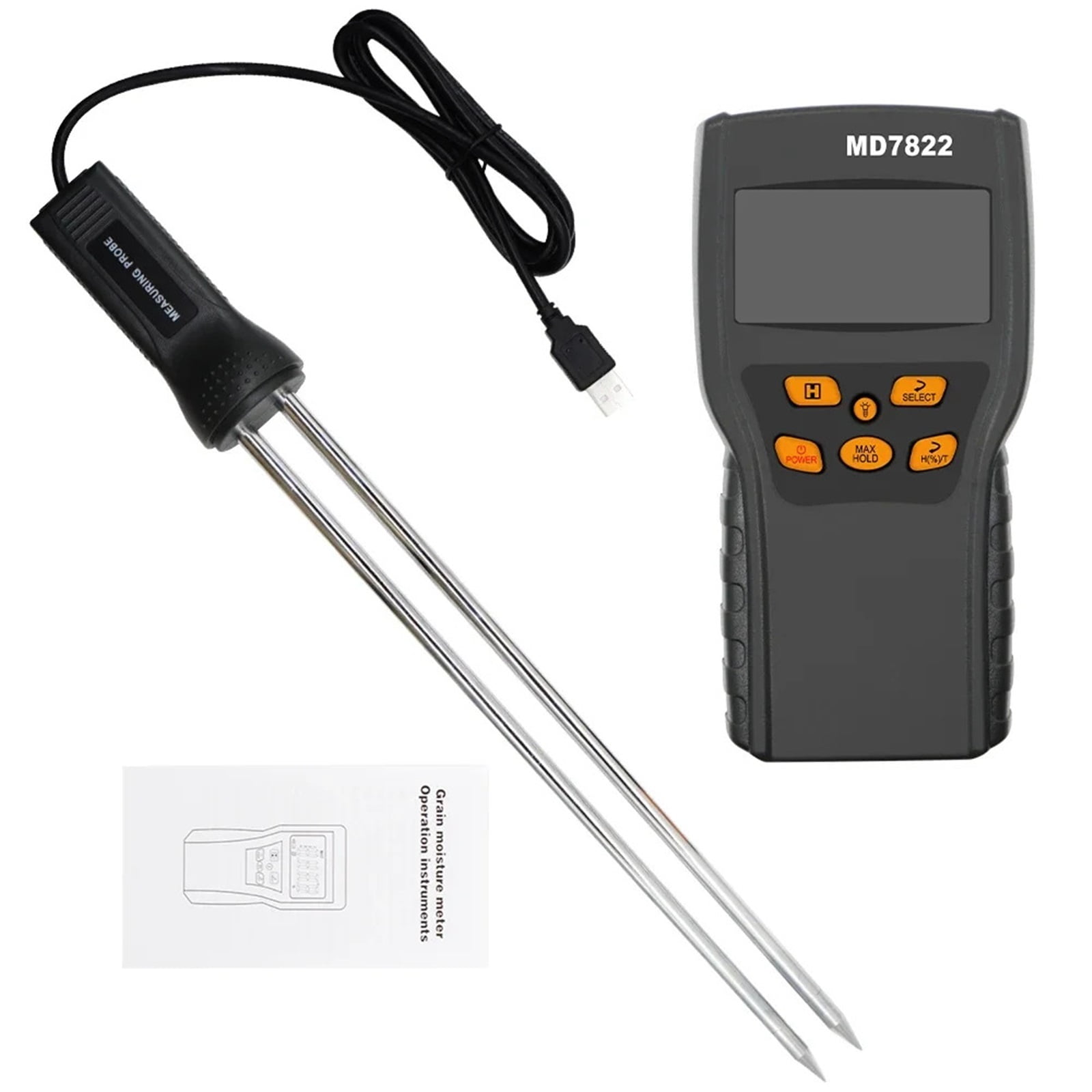 Digital Grain Moisture Meter Highly Sensitive Probe Humidity Tester LCD ...