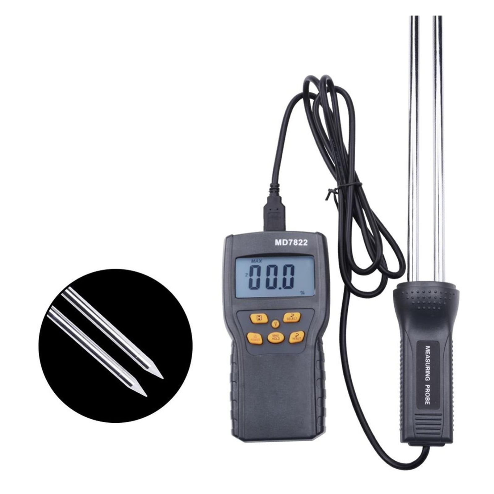 Digital Grain Moisture Meter MD7822 LCD Display Humidity Tester ...