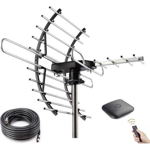 Digital HD TV Antenna, Outdoor/Attic 360 Degree Rotation Wireless ...