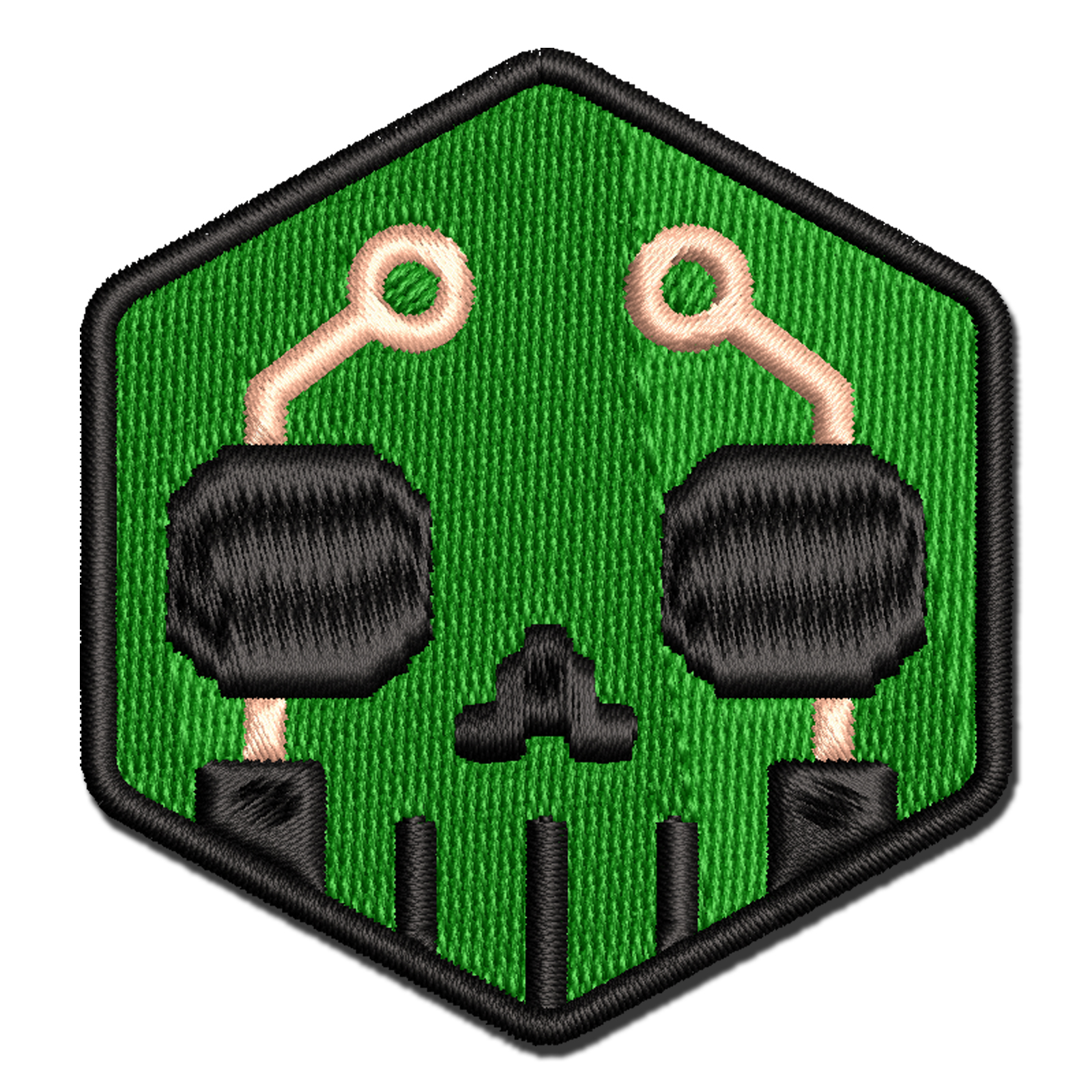 Digital Hacker Skull Computer Gamer Applique Multi-Color Embroidered Hook & Loop Patch - 3 Inch ...