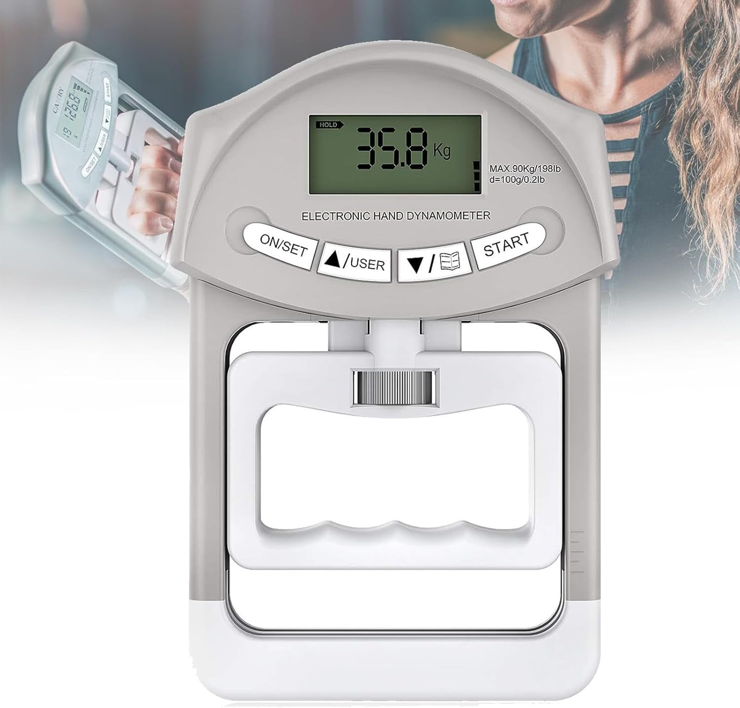 Digital Hand Dynamometer, Grip Strength Measurement Meter Auto Capturing Electronic Hand Grip ...