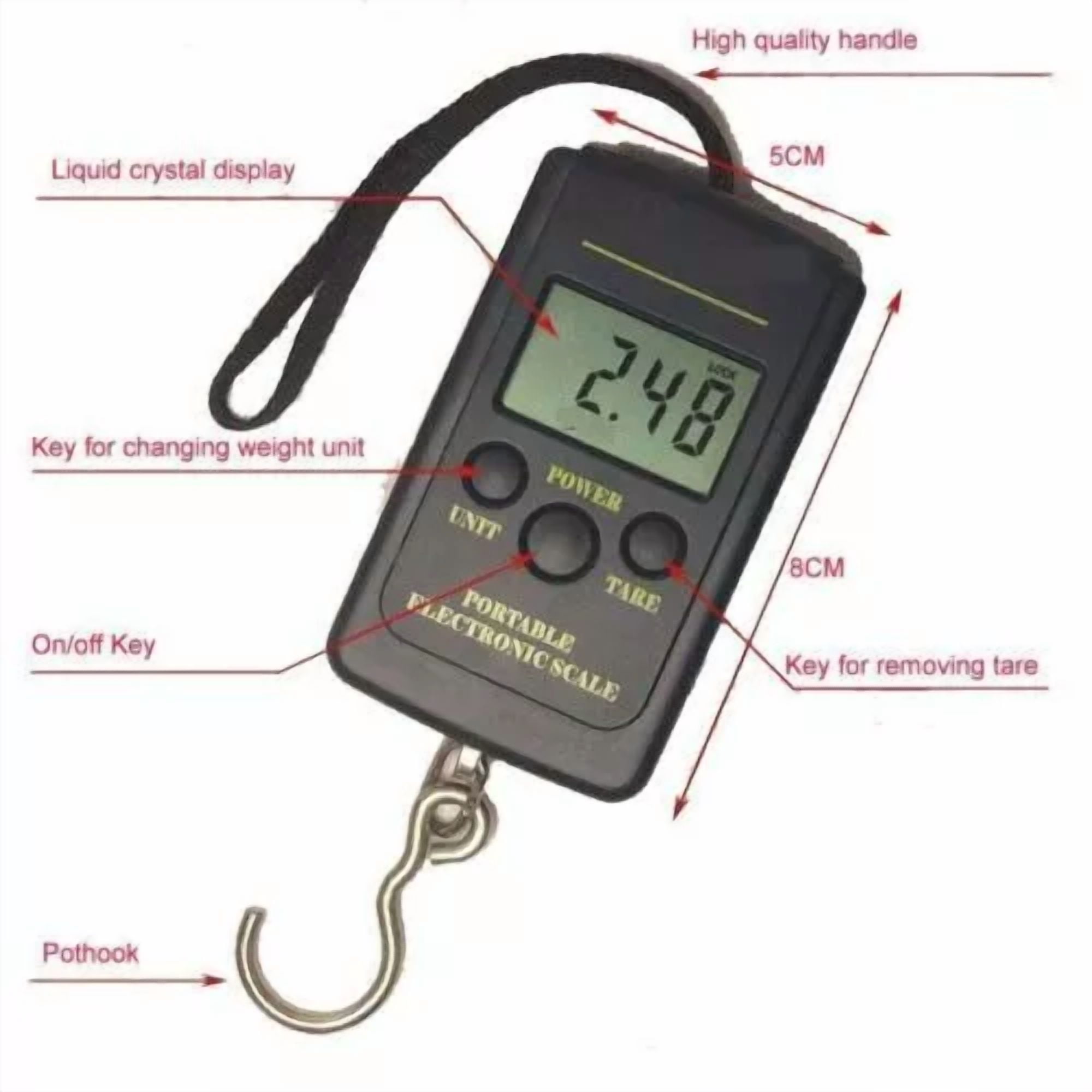 Digital Hanging Luggage Scale, Portable Handheld Baggage Scale, 88 ...