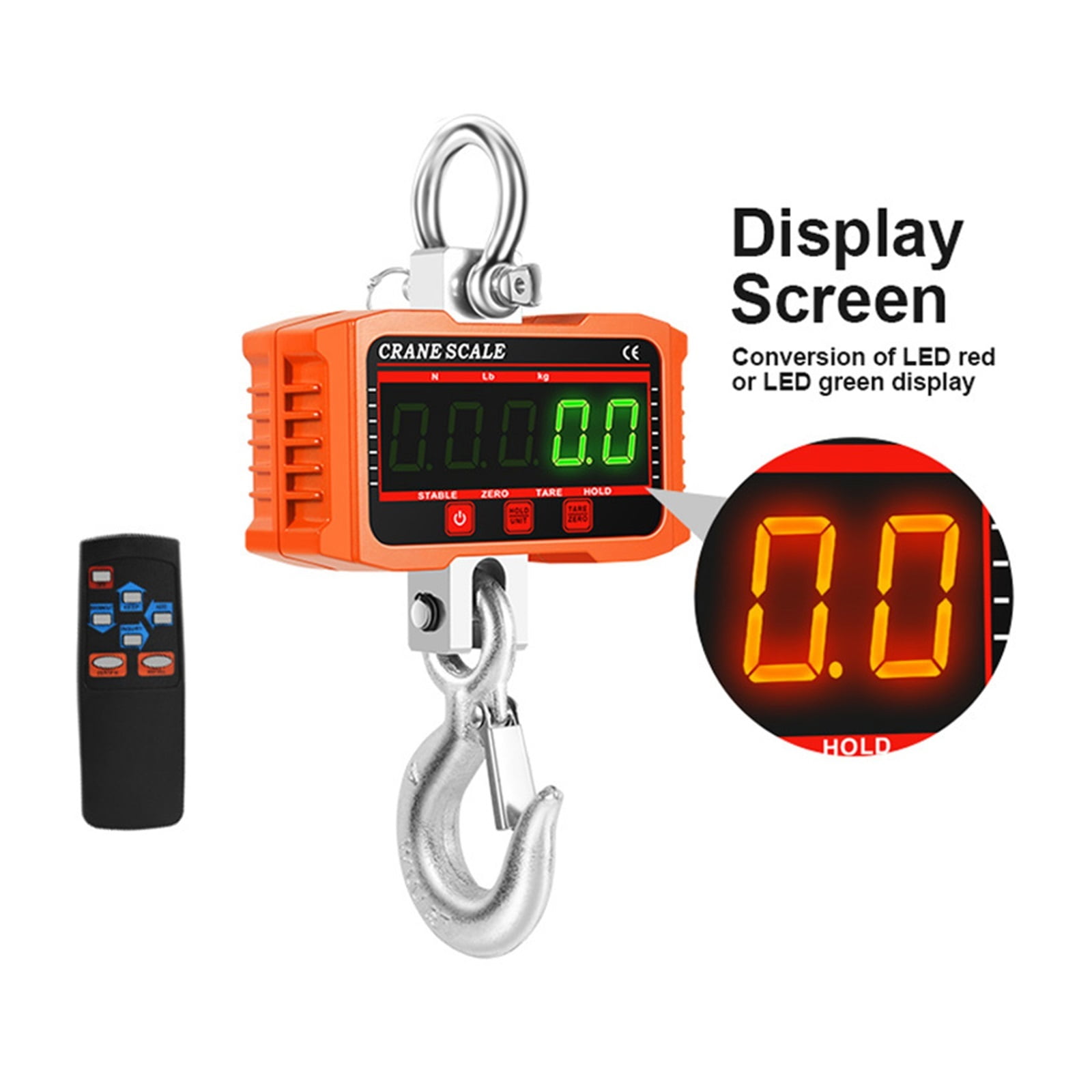Digital Hanging Scale 1500kg/1000kg/500kg Crane Scale With 65ft Remote ...