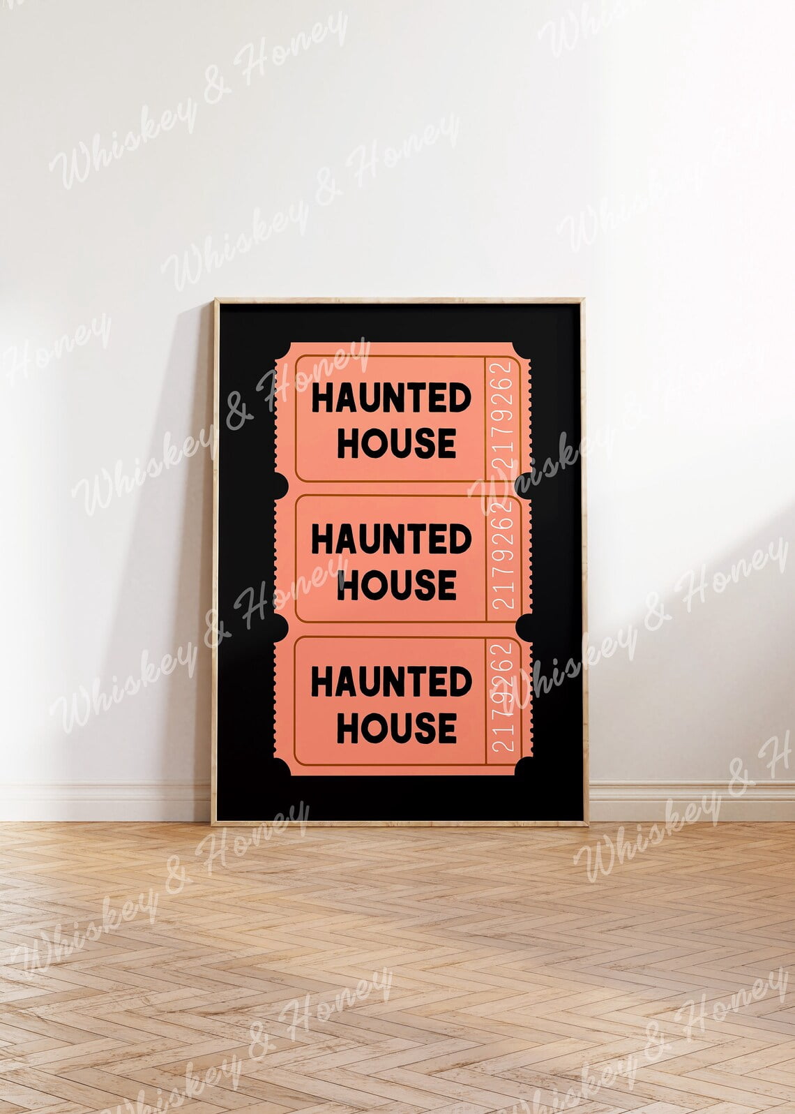 Digital, Haunted House Ticket Art Print, Cute Art, Poster, Art, Pastel ...