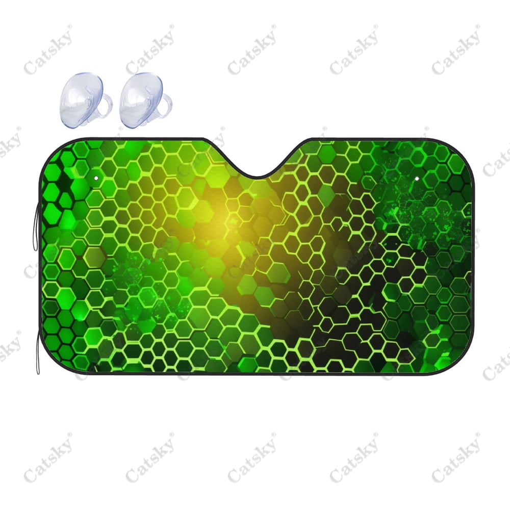 Digital Hexagons Car Windshield Sunshade Front Auto Car Windshield Sun ...