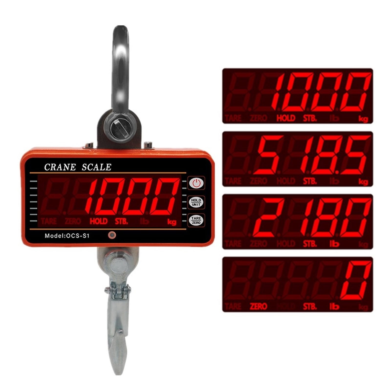 Digital Hook Scale 1000Kg 2000LB Crane Industrial Heavy Duty Weighing ...