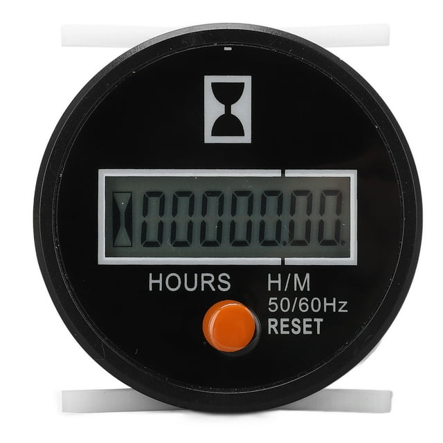 Digital Hour Meter High Precise Mechanical Hourmeter Wide Range Hour Gauge with Reset Button 24 ...