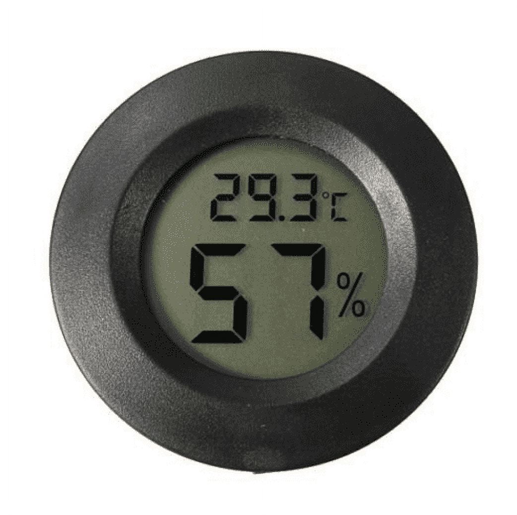 Digital Humidor Hygrometer Thermometer Temperature Round Black ...