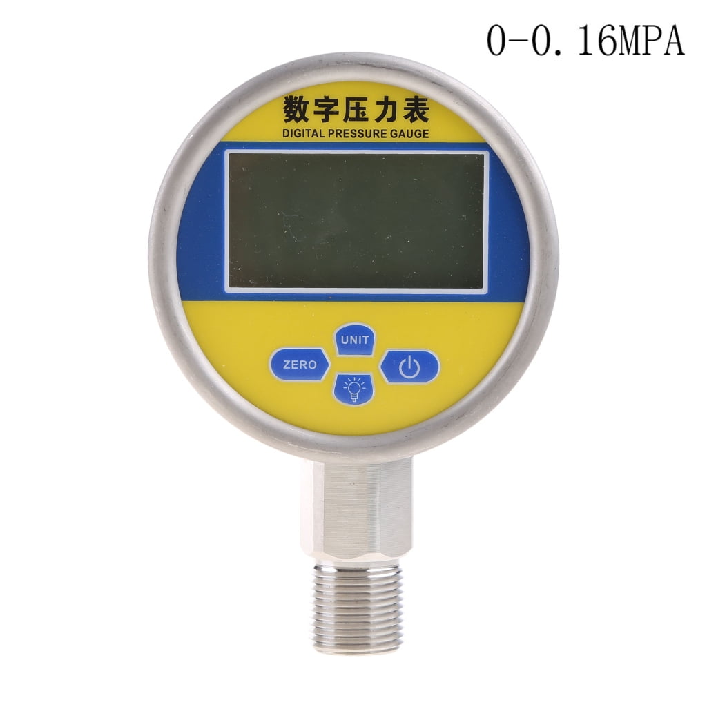 Digital Hydraulic Industrial Pressure Gauge Lower Mount Battery Powered ...