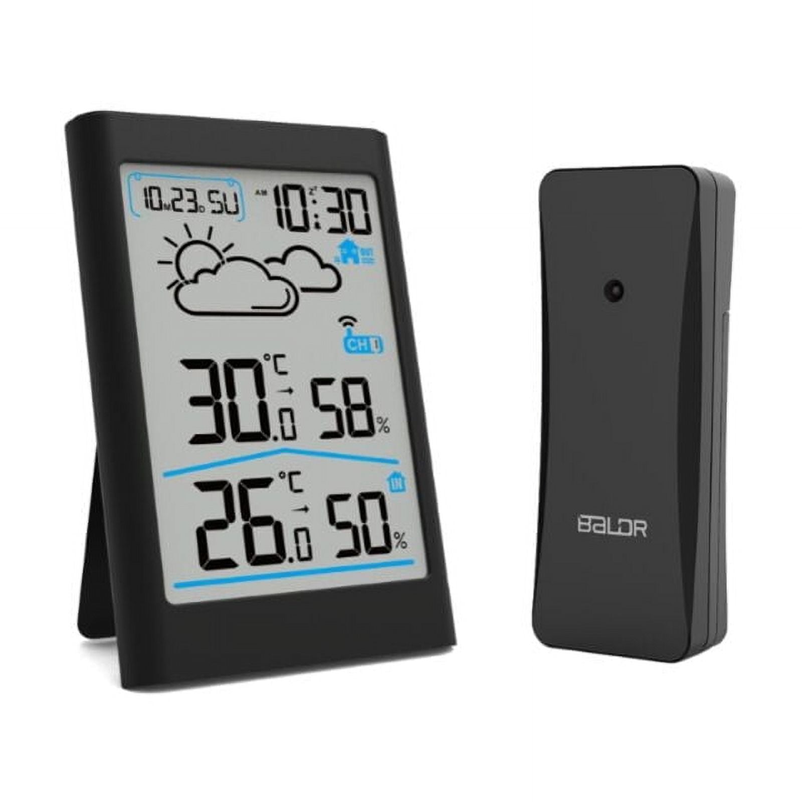Digital Hygrometer for Indoor Outdoor Use, Wireless Sensor Battery ...