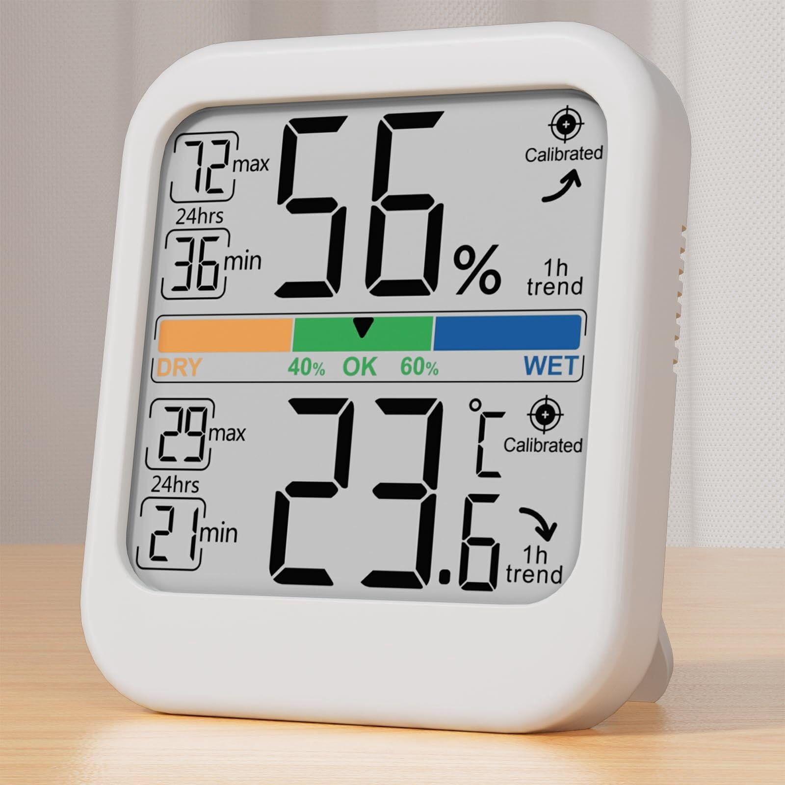 Digital Hygrometer Indoor Thermometer, [Fast Refresh] [Large Color ...