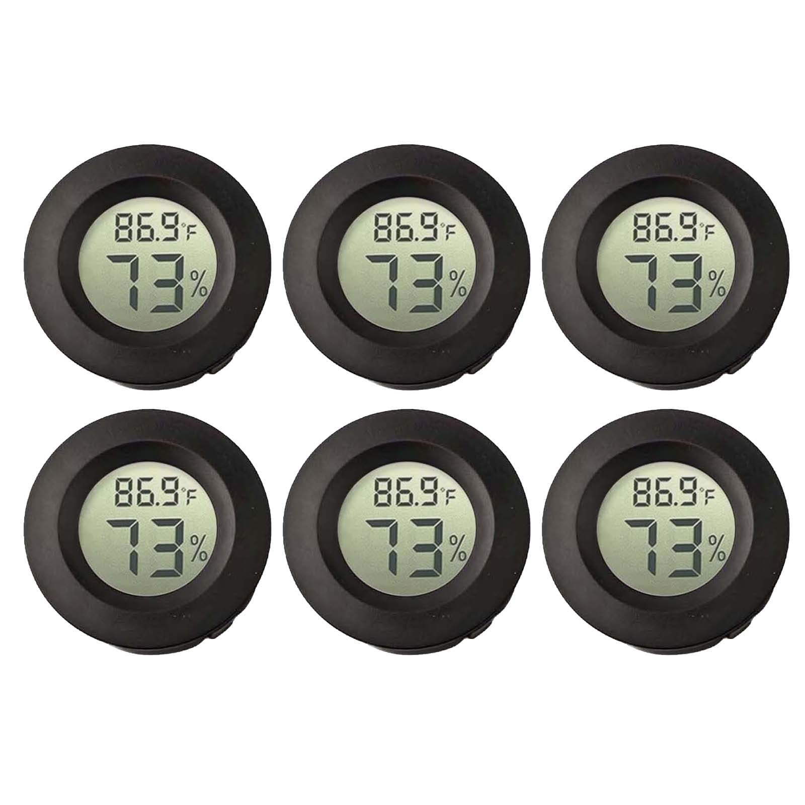 Digital Hygrometer Mini Thermometer 6 Pack Slim Temperature Humidity ...