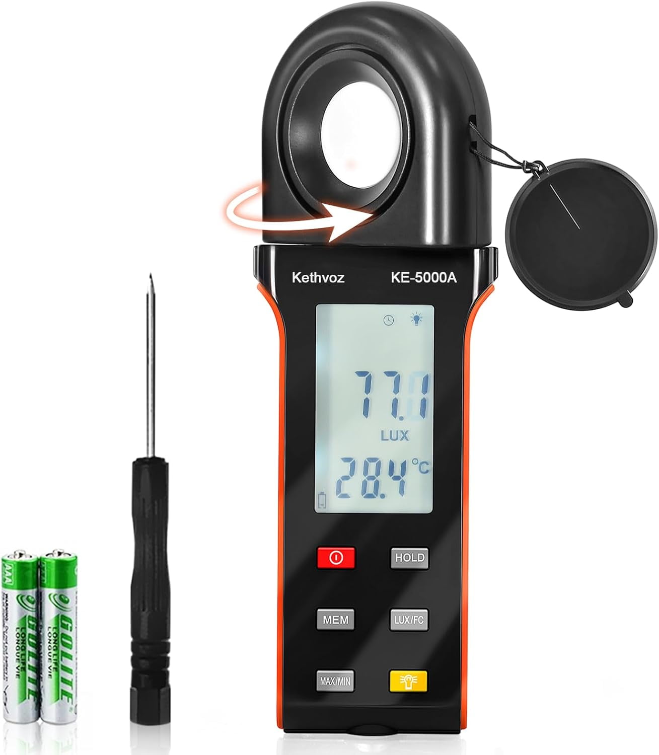Digital Illuminance Light Meter, 400,000 Lux/FC Illuminance Tester with ...