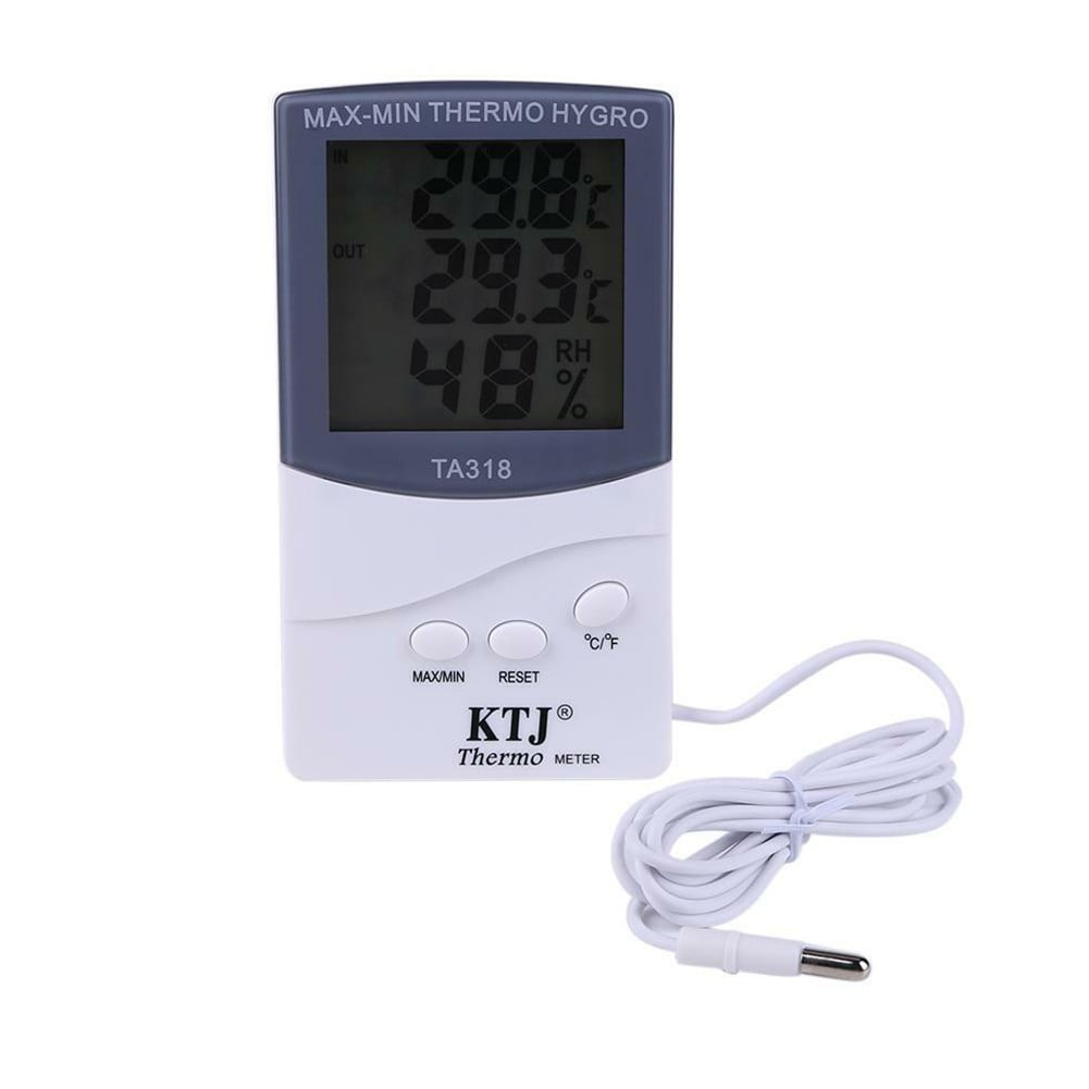 Digital Indoor Outdoor Thermometer Hygrometer with Probe, Large LCD ...