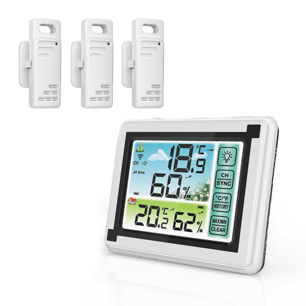 Wireless Indoor Outdoor Thermometer, Display Digital Forecast Station ...