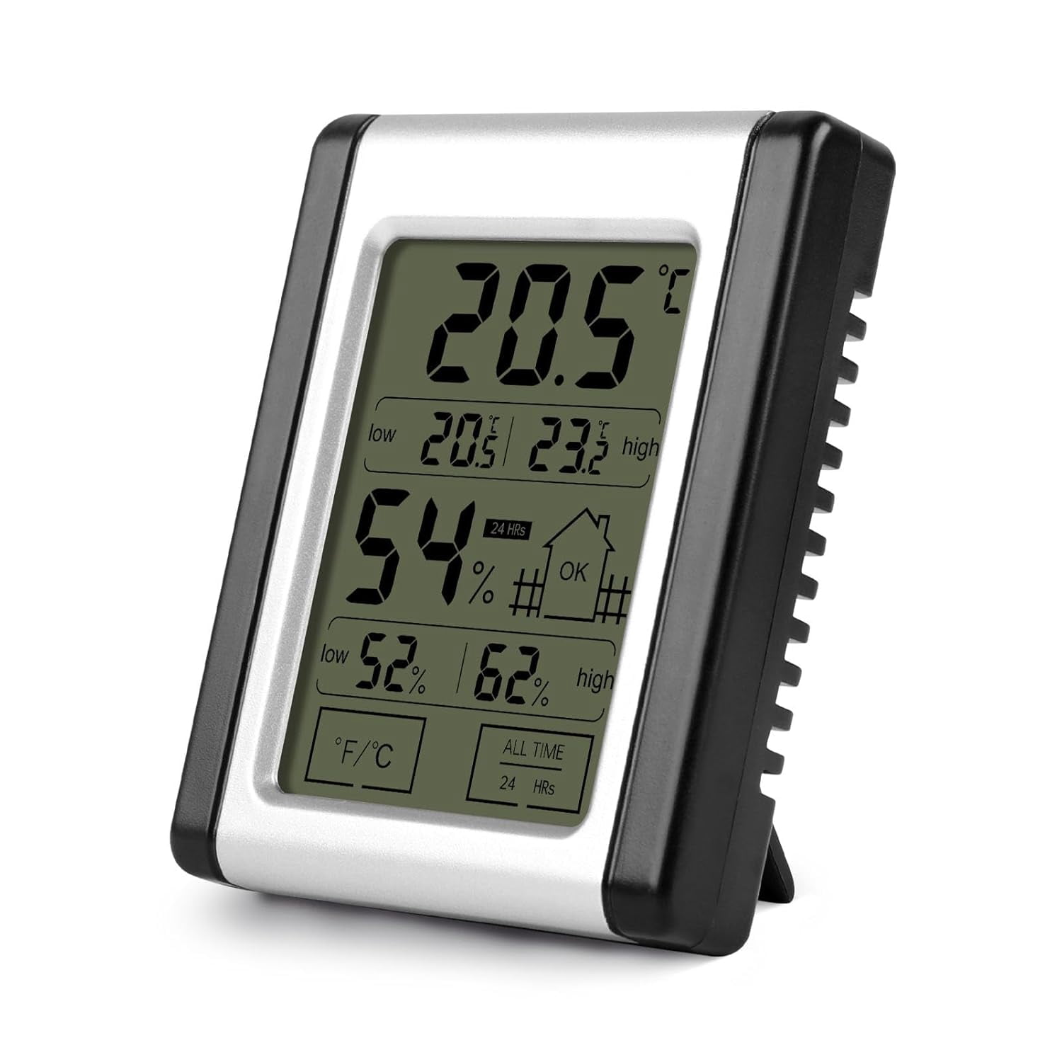 Digital Indoor Thermometer and Hygrometer Monitor with Touch Screen ...