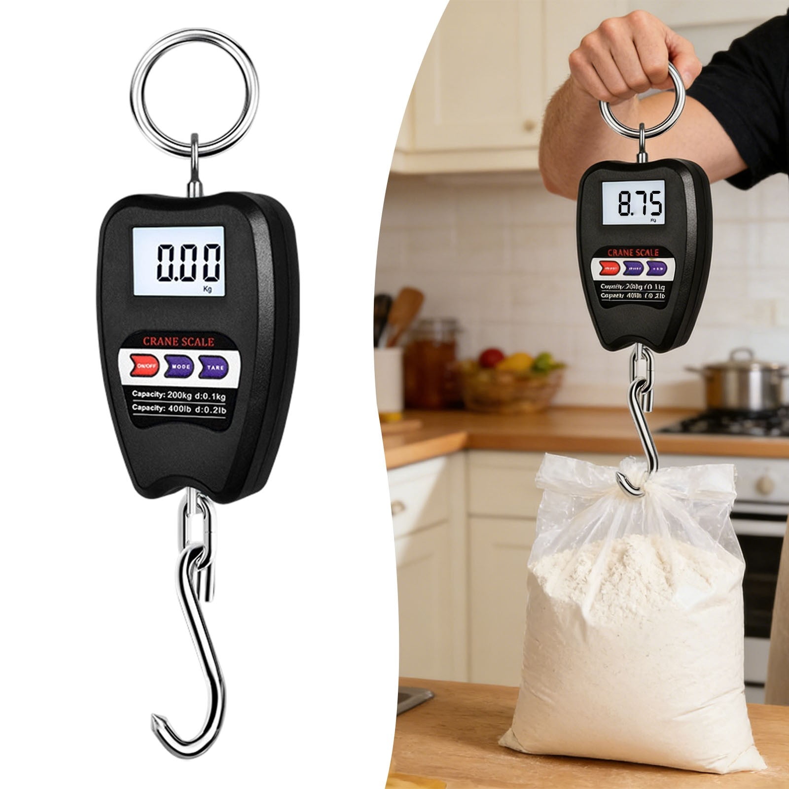 Digital Industrial Hanging Weighing Scale with Hanging Hook, 200Kg/441G ...