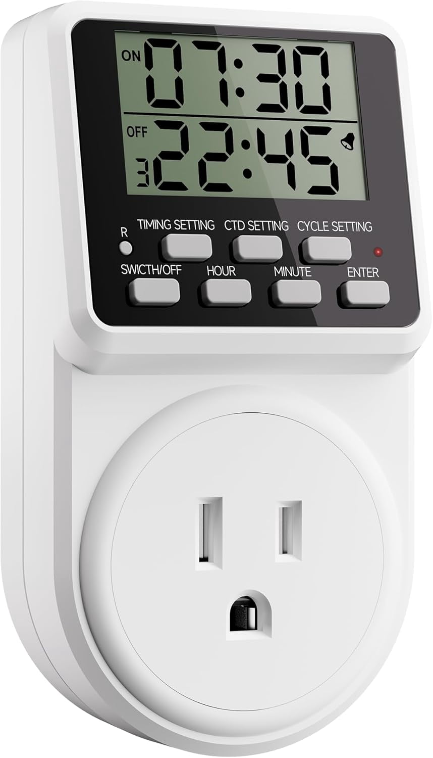 Digital Infinite Repeat Cycle Intermittent Timer Plug for Electrical ...